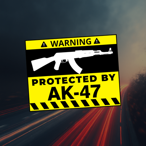 Protected by AK47 Sticker - Ultimate Security Statement for Fun ...